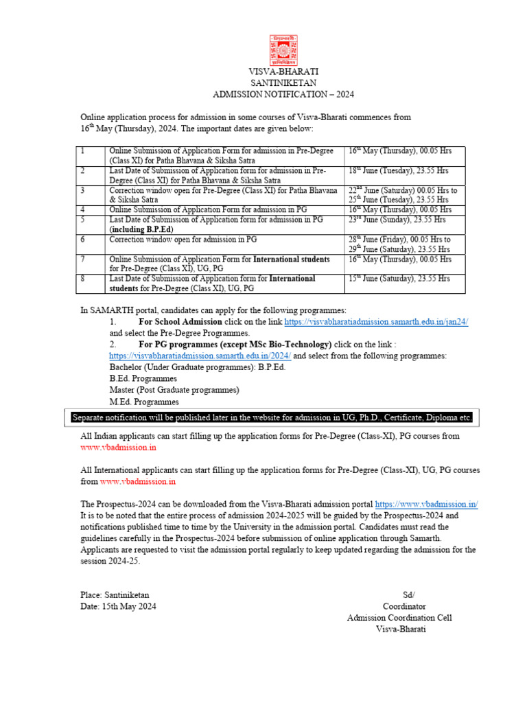 Final Notification 2024 | PDF | Vocational Education | Qualifications