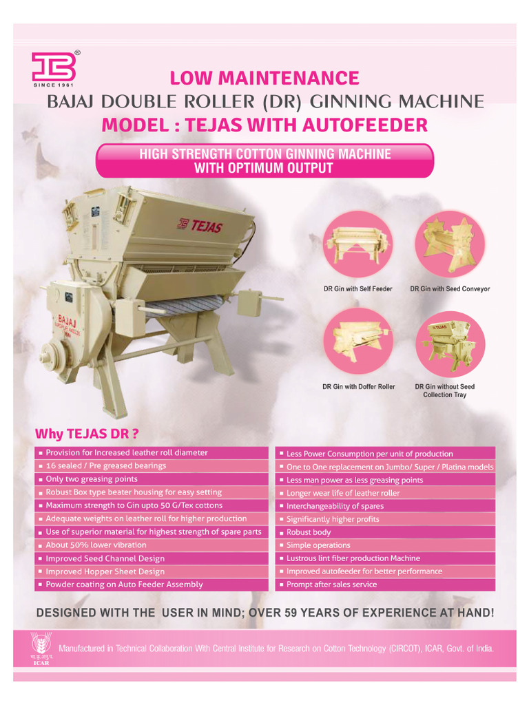 Cotton Ginning Machine | PDF