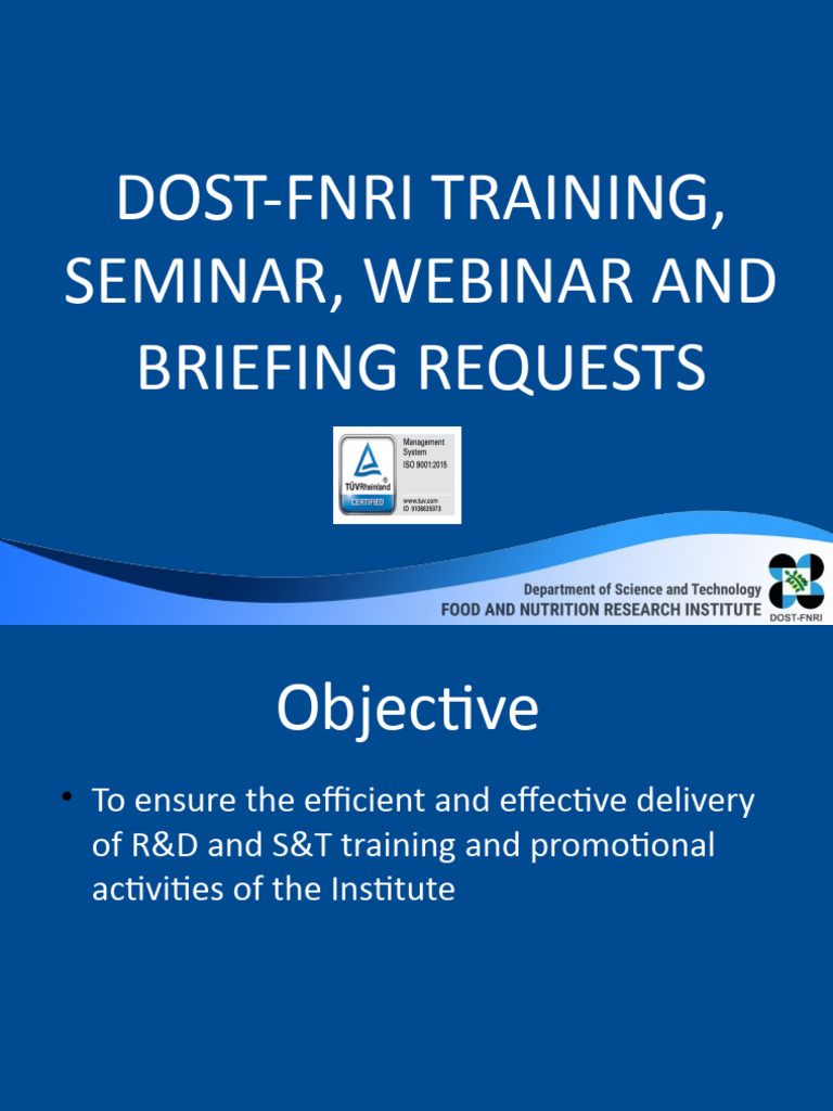 Dost-Fnri Training, Seminar, Webinar and | PDF | Career & Growth