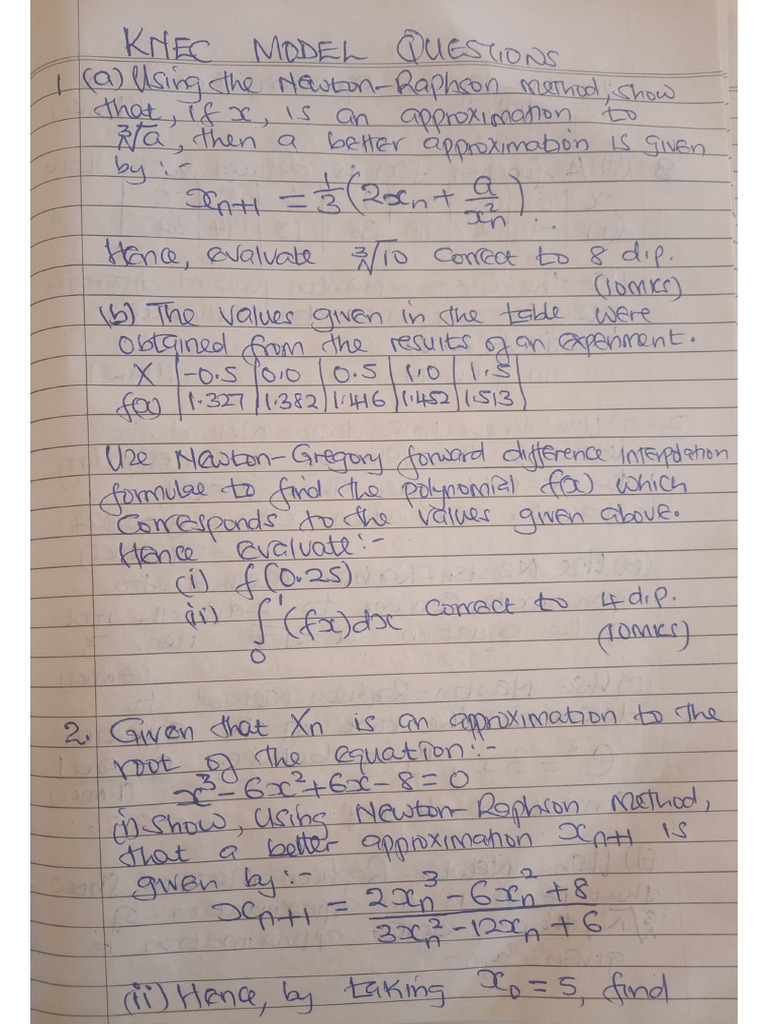 Knec Model Questions | PDF