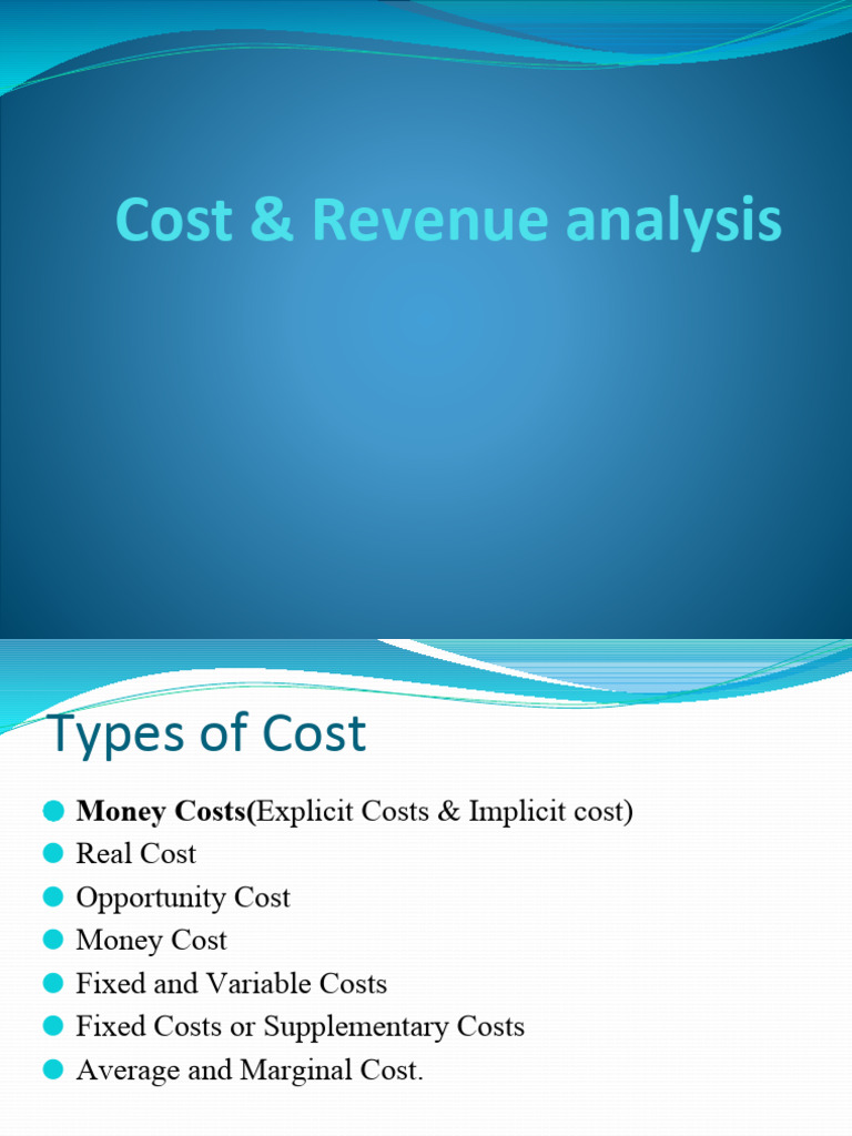 3 Cost and Revenue | PDF | Marginal Cost | Average Cost