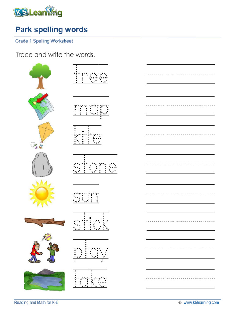 Grade 1 Trace Write Words 1 | PDF