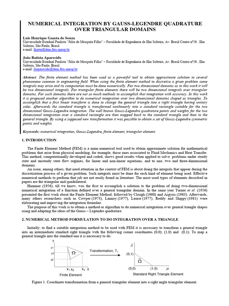 COBEM2007-1614 | Download Free PDF | Finite Element Method | Integral