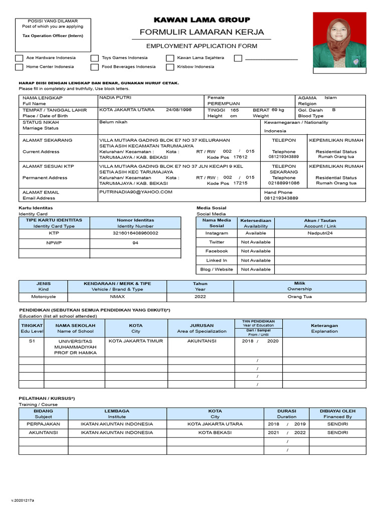 Form Application | PDF