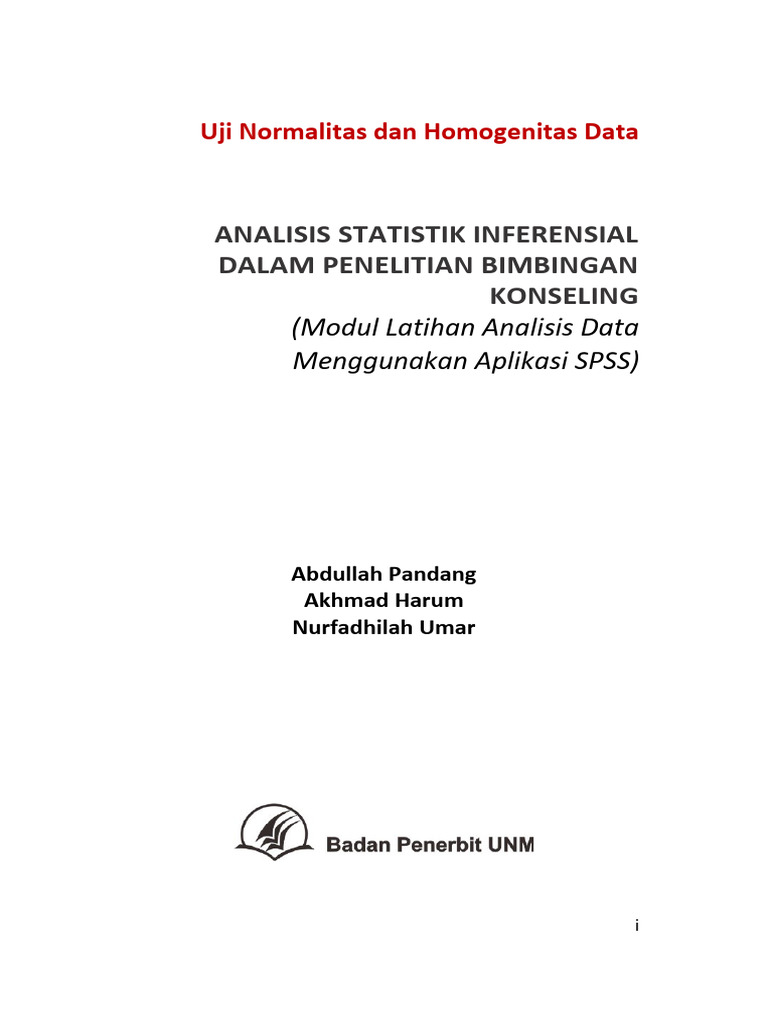 Buku Analisis Statistik Inferensial - Uji Normalitas Dan Homogenitas ...
