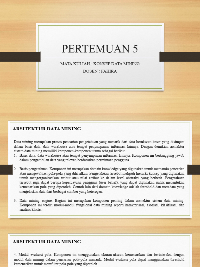 Arsitektur & Model Data Mining | PDF