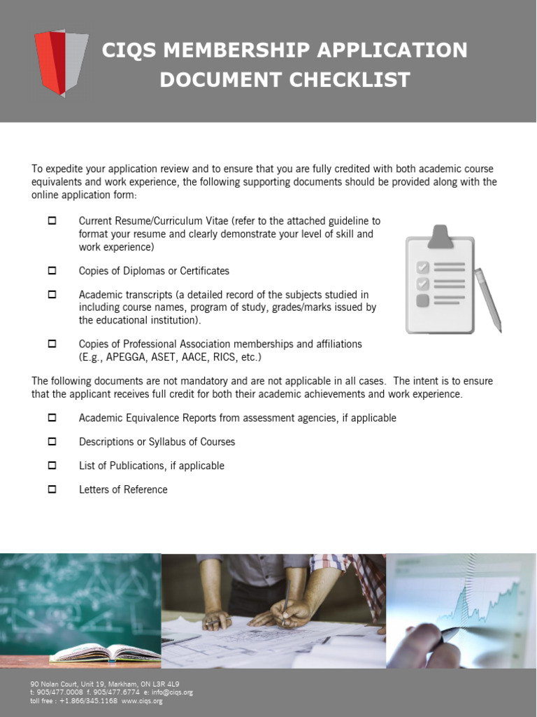 Applicant Documentation Checklist - CIQS - 24oct22 | PDF | Surveying ...
