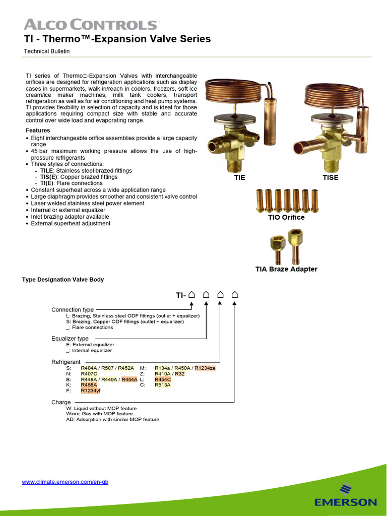 Ti Thermo Expansion Valves Technical Bulletin en GB 3999262 | PDF ...