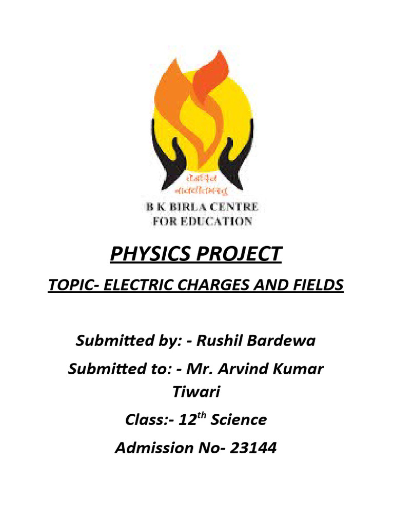 Physics Project | PDF | Electric Field | Electric Charge
