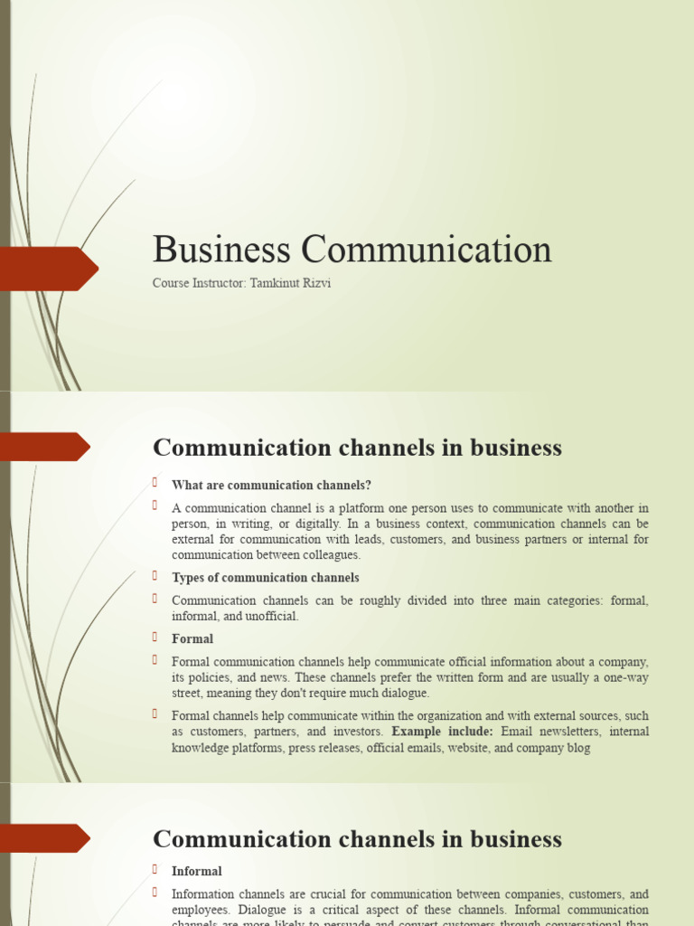 Types of Business Communication Channels | PDF | Communication | Blog