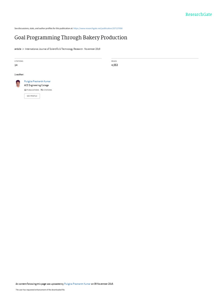 11.goal Programming Through Bakery Production | PDF | Mathematical Optimization | Variable ...