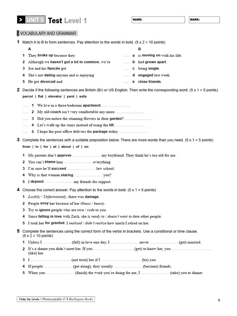 level 1 unit 5 | Download Free PDF | Grammar | Linguistics