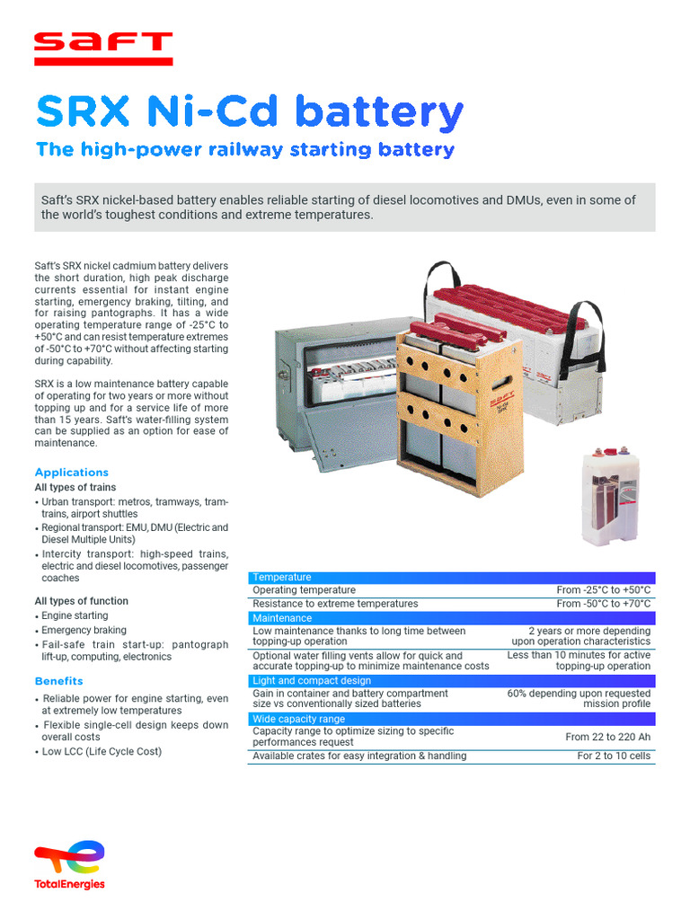 High-Power Railway Ni-Cd Battery | PDF | Train | Sustainable Transport
