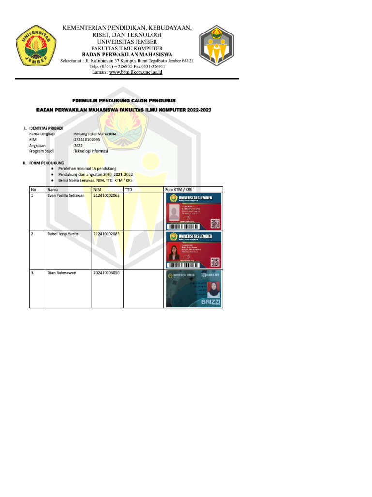 Form Pendukung | PDF | Teaching Methods & Materials | Computers