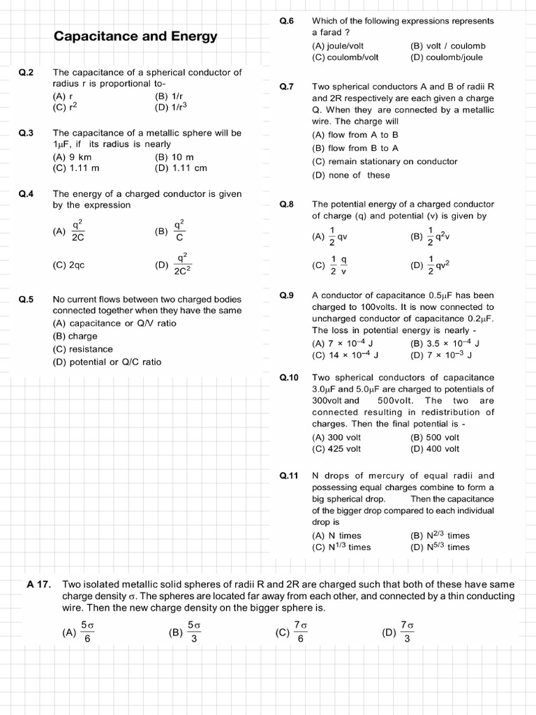 1606 - Capacitor1 Practice Problems | PDF | Capacitor | Dielectric