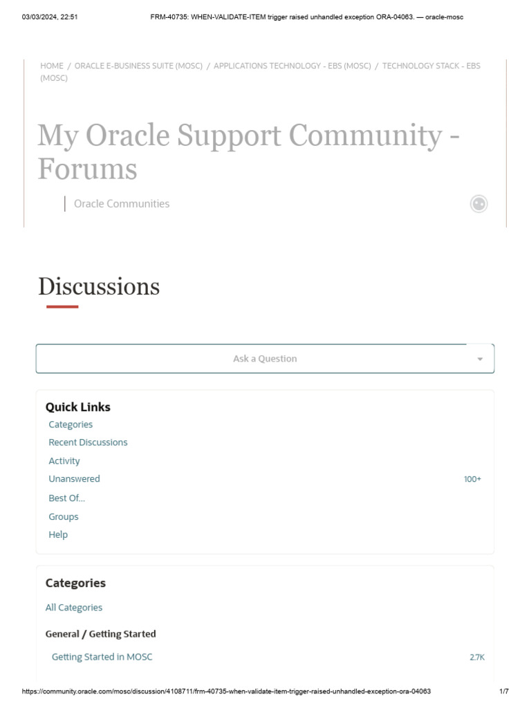Oracle EBS FRM-40735 Error Fix Guide | PDF | Oracle Corporation | Computing