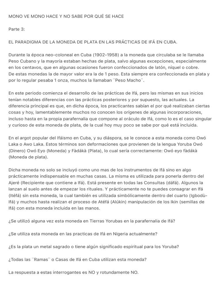 Mono Ve Mono Hace y No Sabe Por Qué Se Hace | PDF | Dinero | Monedas