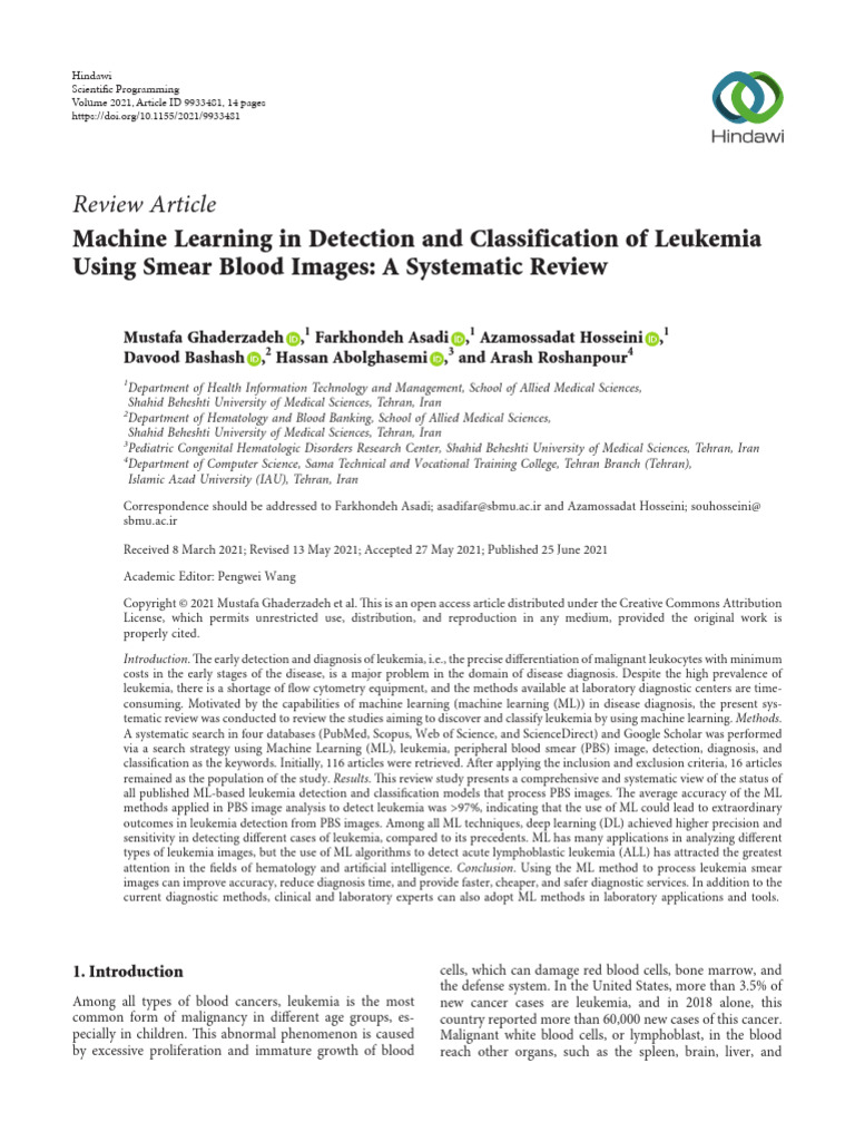 ALL Detection and Classification Using ML | Download Free PDF | Image Segmentation | Machine ...