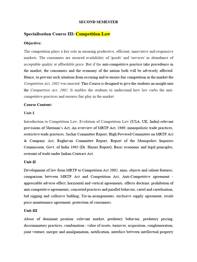 118CompetitionLaw(LLM) | PDF | Competition Law | Business