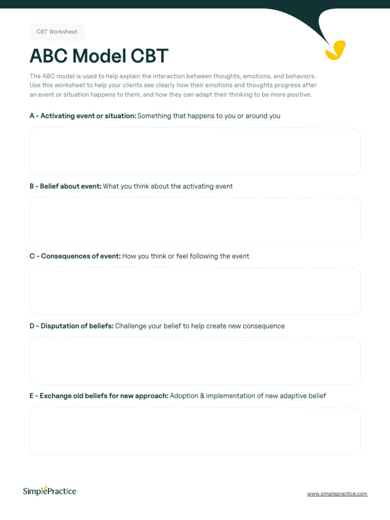 SimplePractice ABC Model CBT Worksheet | PDF | Career & Growth | Business