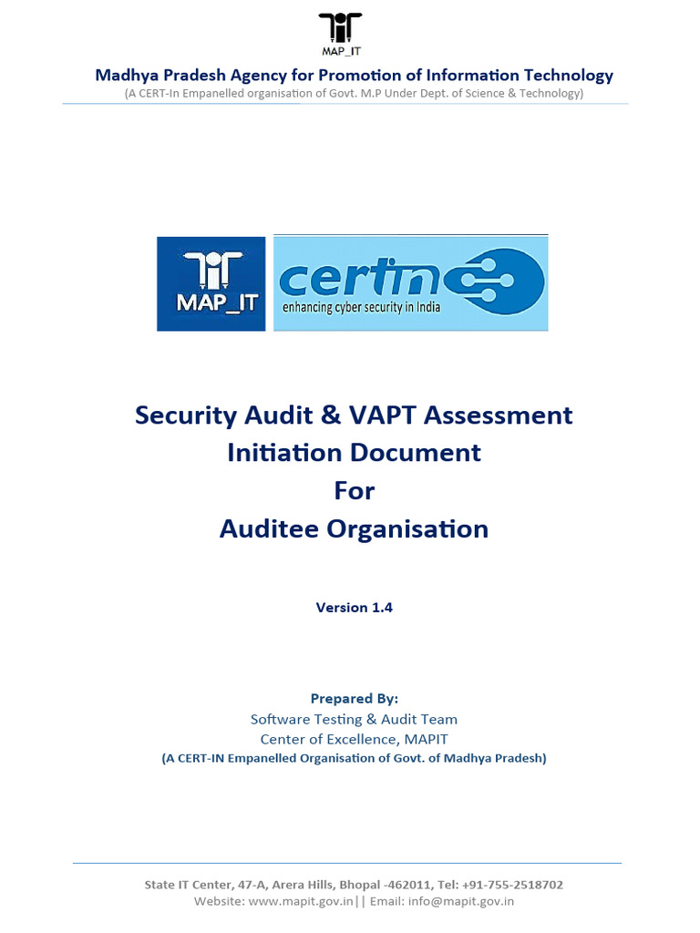 Map It Security Audit Initiation Document | PDF | Computer Security | Security
