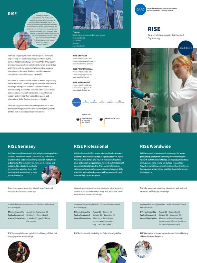 DAAD RISE Flyer 2023 - Engl - FINAL | PDF | Internship | Job Hunting