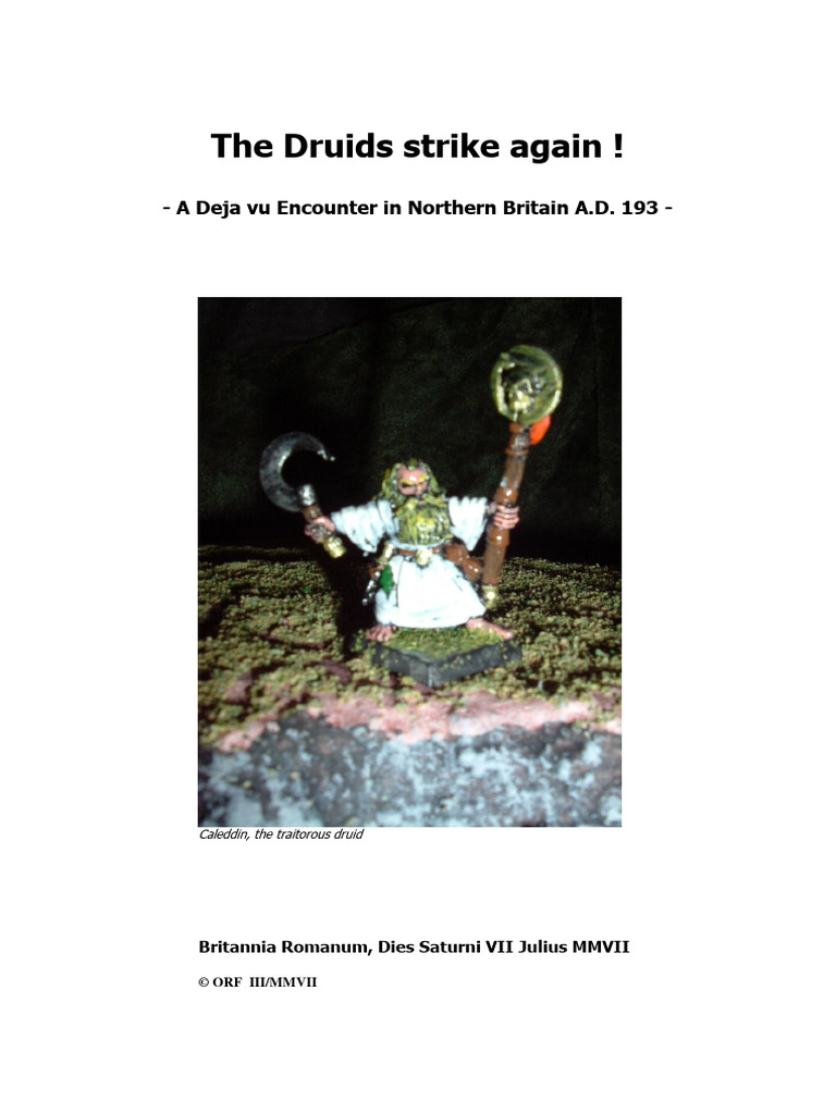 Skirmish Wargame No. 4 - The Druids Strike Again | PDF | Roman Legion | Ancient Rome