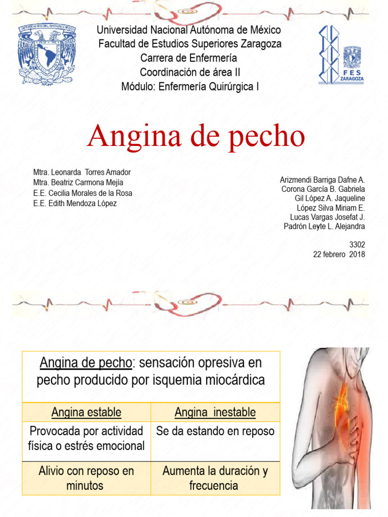 Angina de Pecho: Tipos y Tratamientos | PDF | Especialidades Medicas ...