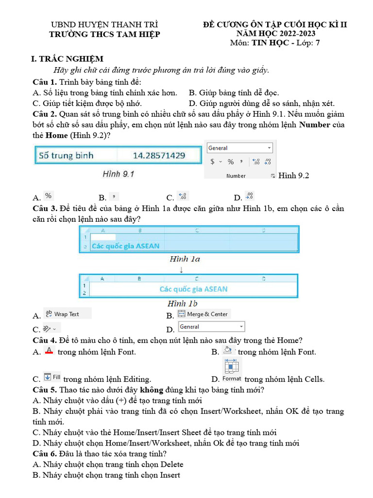 ĐC ÔN TẬP HKII TIN 7 22-23 | PDF