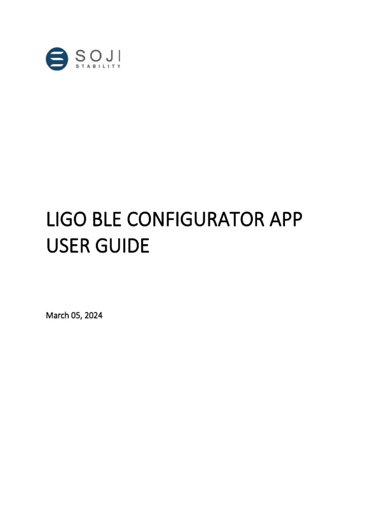 LIGO BLE Configurator User Guide | PDF | Mobile App | Bluetooth