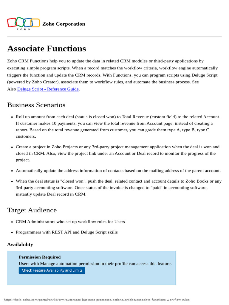 Associate Functions Workflow Rules | PDF | Customer Relationship ...