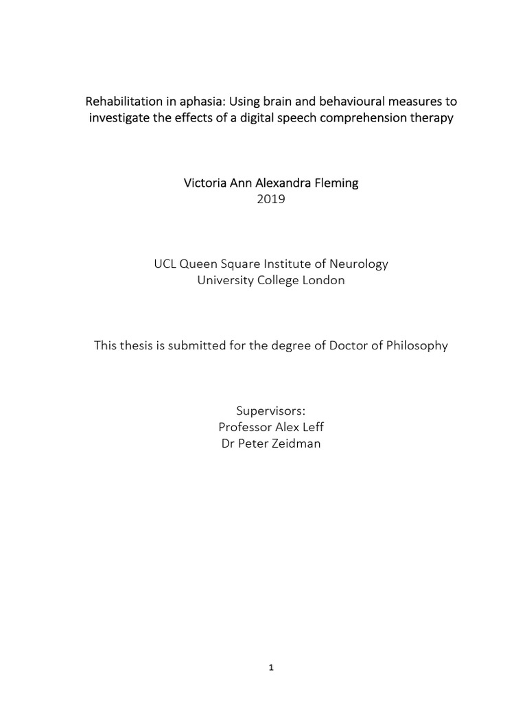 Aphasia Therapy | PDF | Auditory System | Aphasia