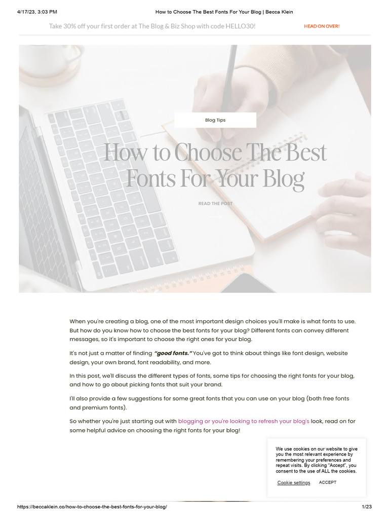How To Choose The Best Fonts For Your Blog - Becca Klein | PDF ...