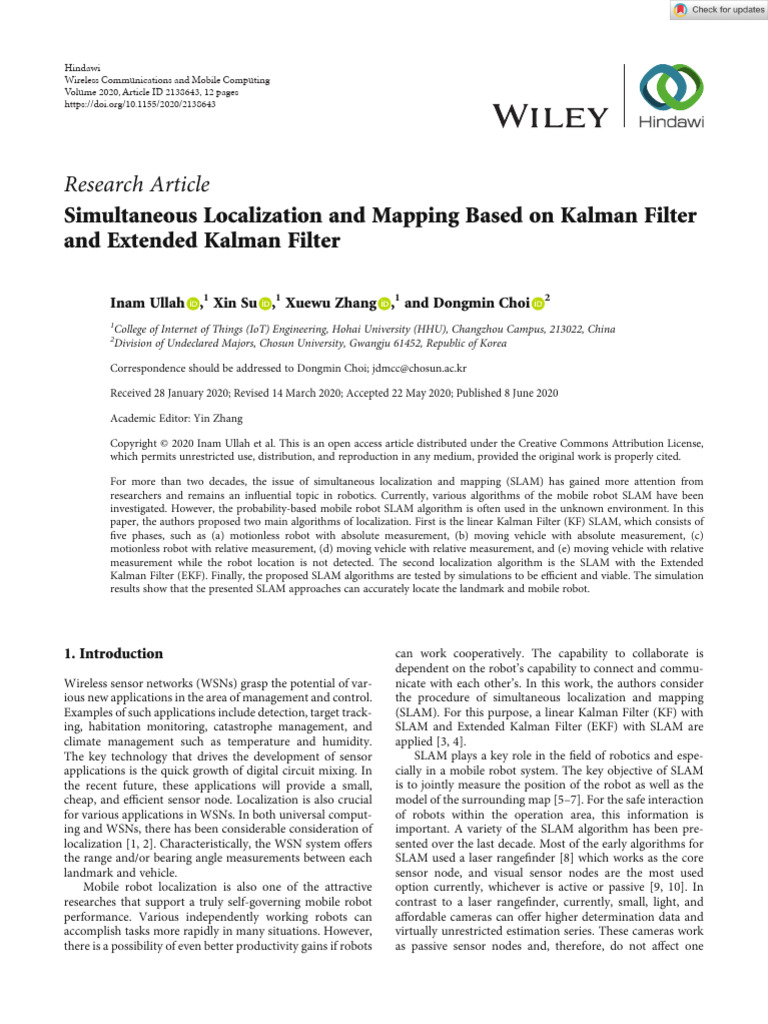 Wireless Communications And Mobile Computing 2020 Ullah Simultaneous Localization And