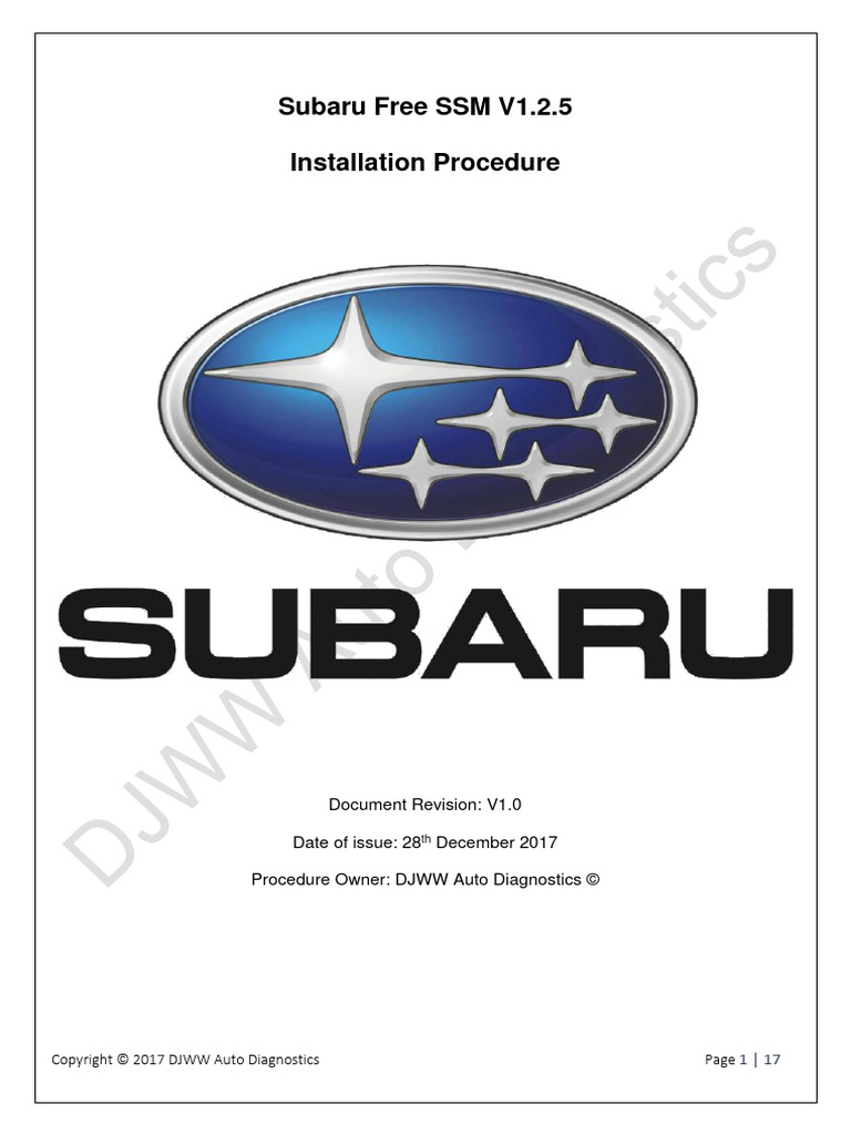 Subaru Free SSM V1.2.5 Installation Instructions | PDF | Microsoft ...
