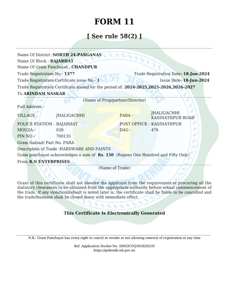 P&RD Certificate | PDF | Justice | Crime & Violence