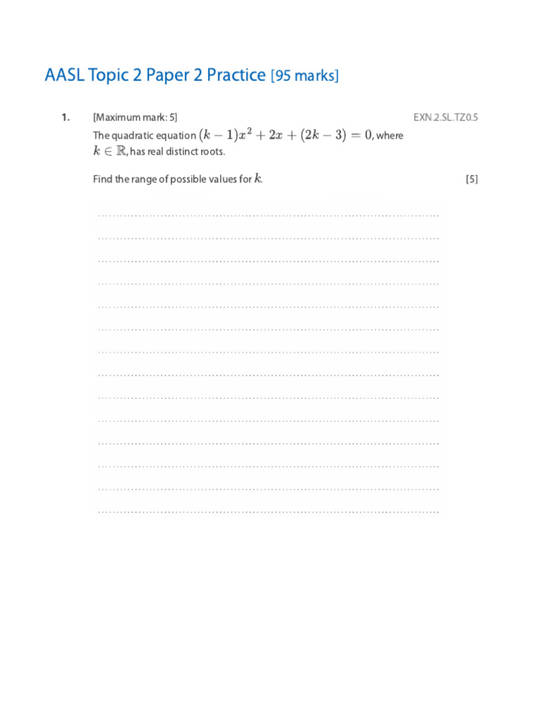 AASL Topic 2 Paper 2 Practice | PDF | Mathematical Relations | Mathematical Objects