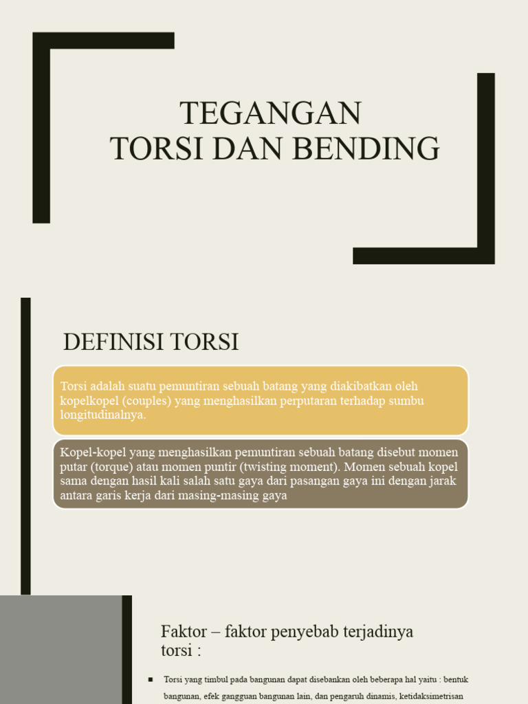 Tegangan Torsi Dan Bending | PDF