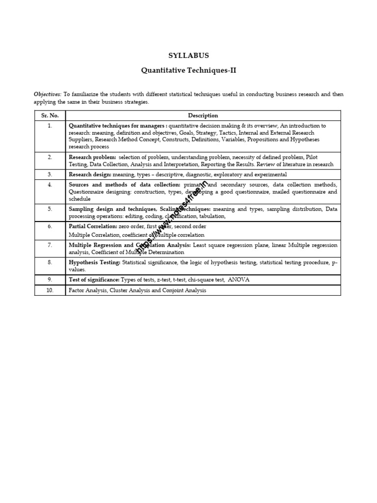 Quantitative Techniques and Methods Notes | PDF | Statistics | Mode ...