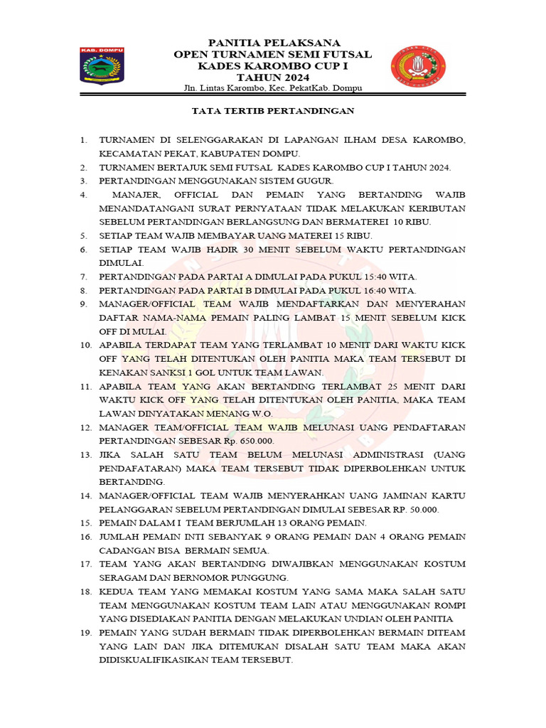 Aturan Semi Futsal | PDF
