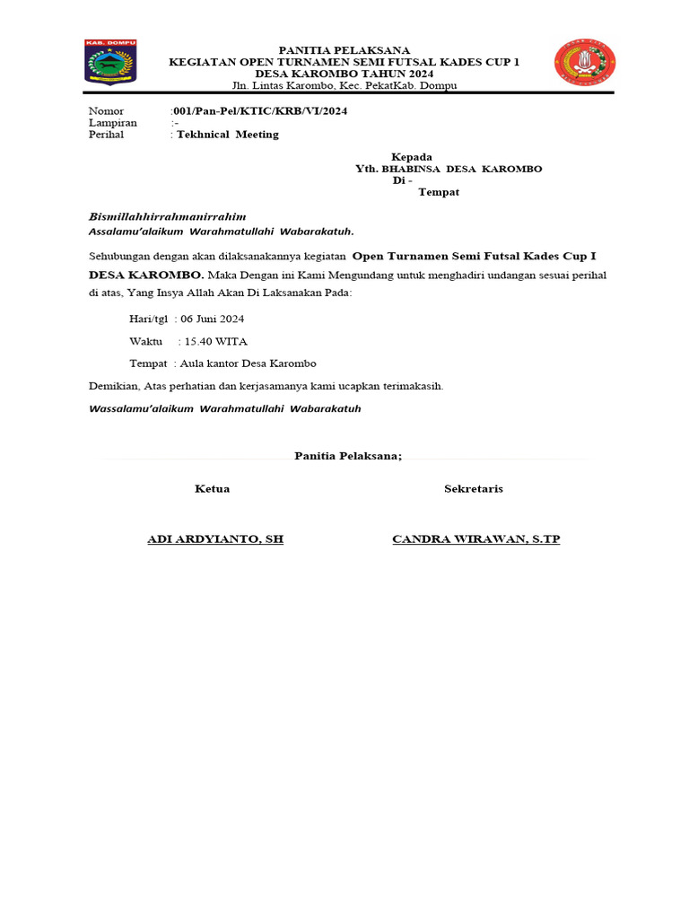 Surat TM, Izin P (Olres, Pelaksana | PDF