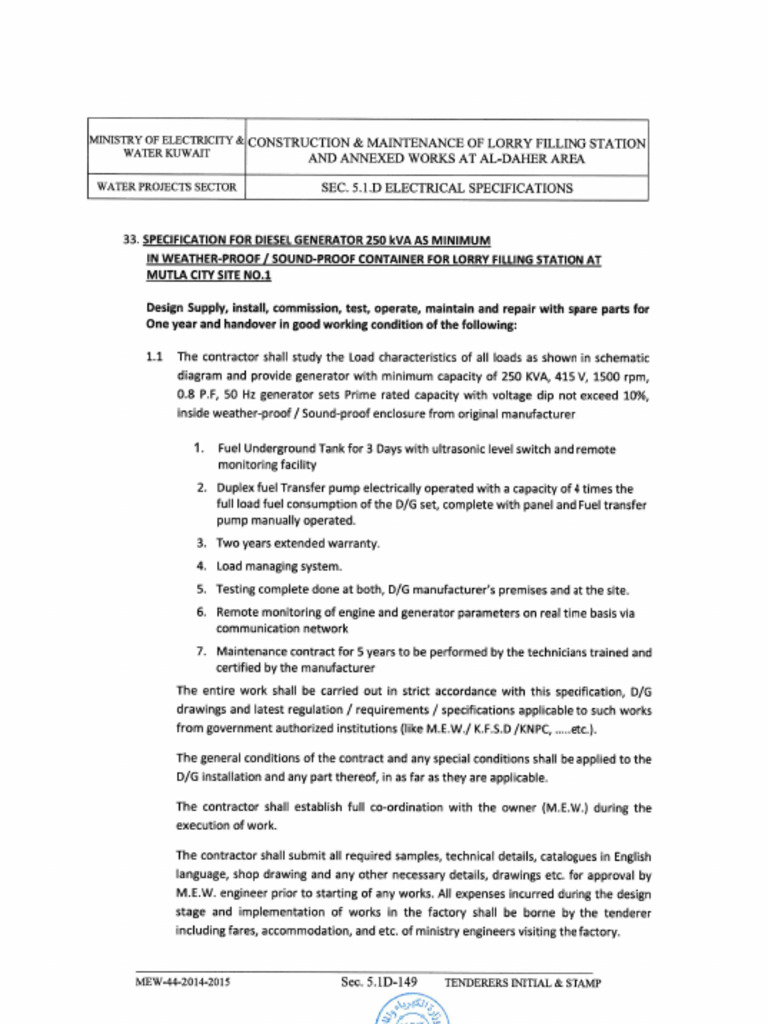 Generator Spec | PDF