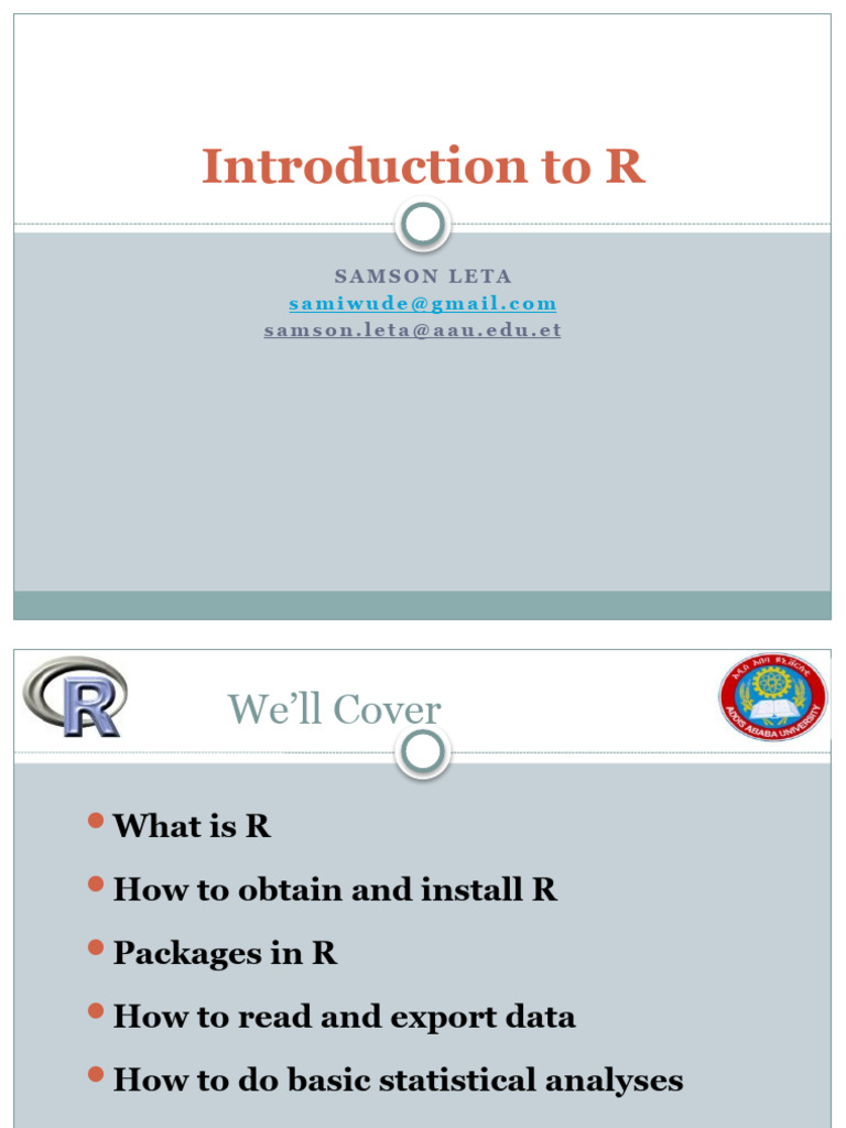 Introduction To R | PDF | Regression Analysis | Statistics