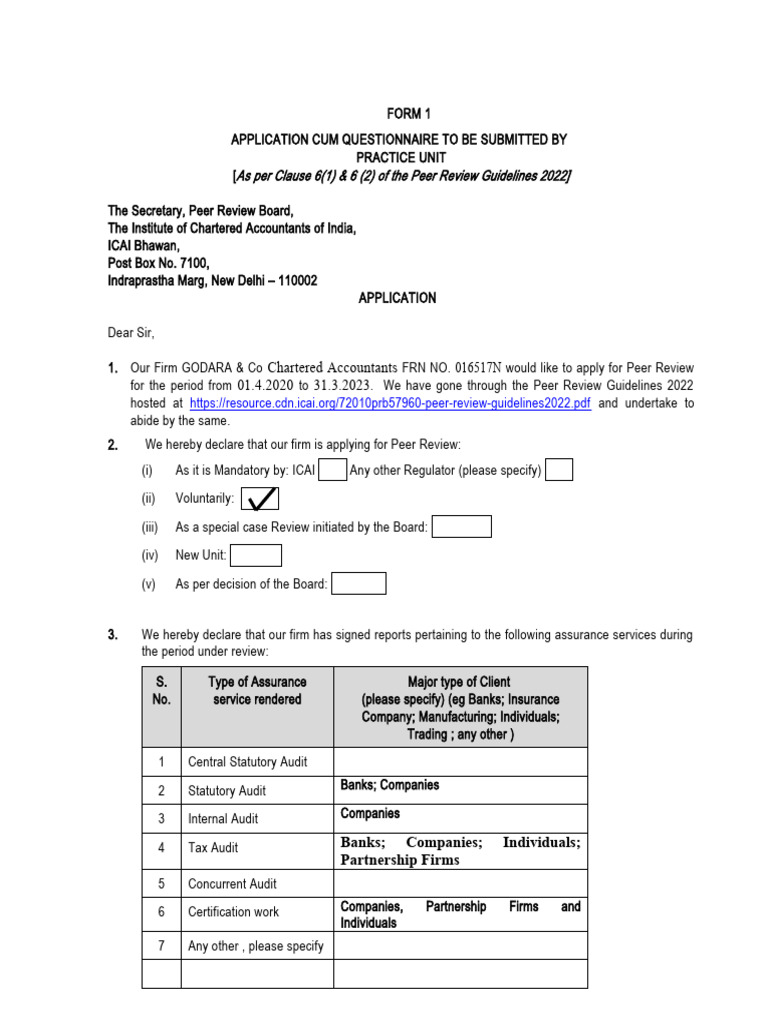 1.peer Review Application Form-Revised | PDF | Audit | Business