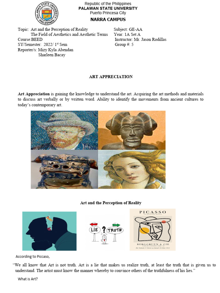 Art Appre Report | PDF | Aesthetics | The Arts