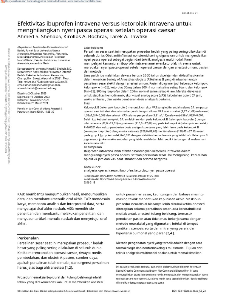 The Effectiveness of Intravenous Ibuprofen Versus.4.en - Id | PDF