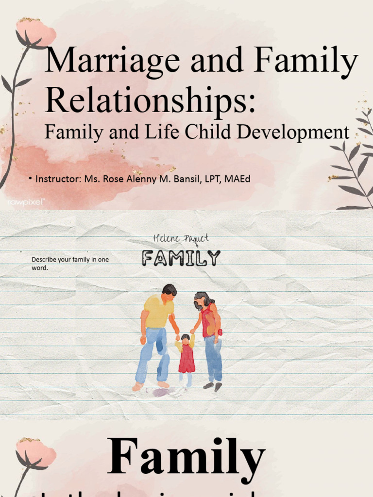 Lesson 1 Marriage and Family Relationships | PDF | Family | Socialization