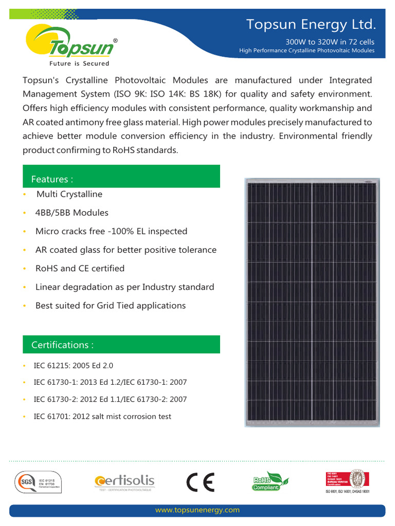 Poly 72 Cell Brochure | Download Free PDF | Solar Panel | Photovoltaics