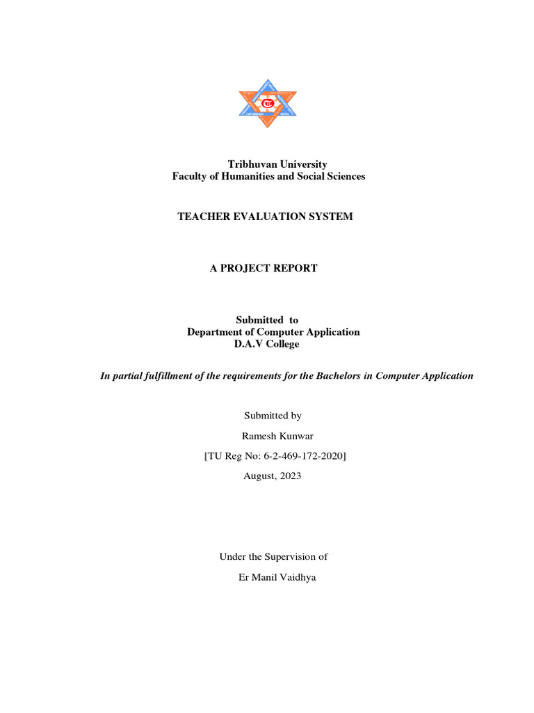 Teacher Evaluation System Final Pdf Unit Testing Computing