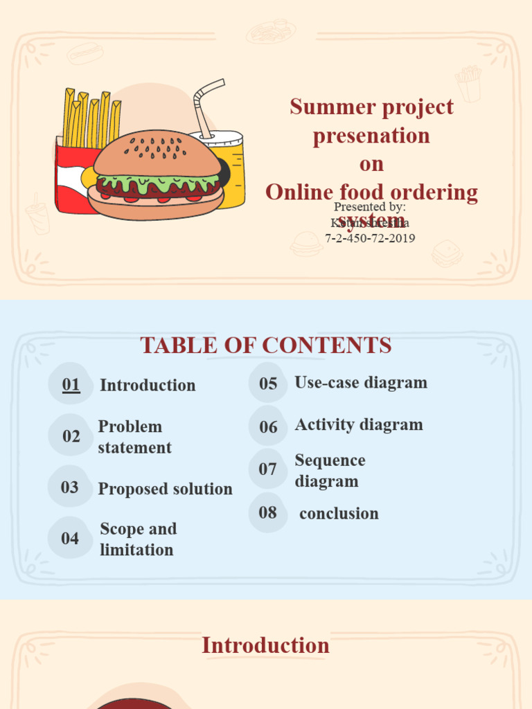 Online Food Ordering System Overview | PDF | Restaurants | Menu
